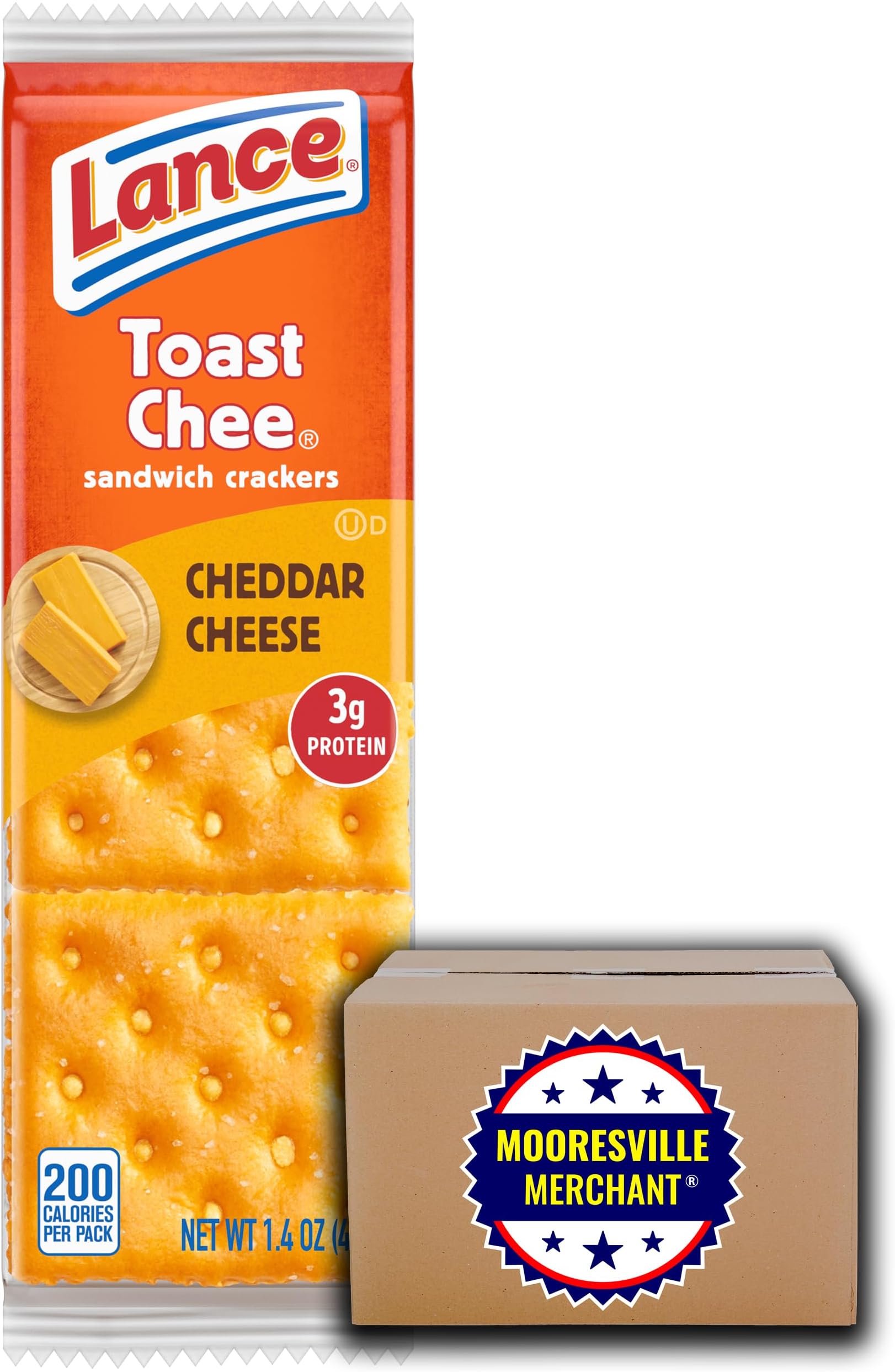 Amazon.com : Lance Toast Chee Cheddar Cheese Sandwich Crackers, 1.4 oz ...