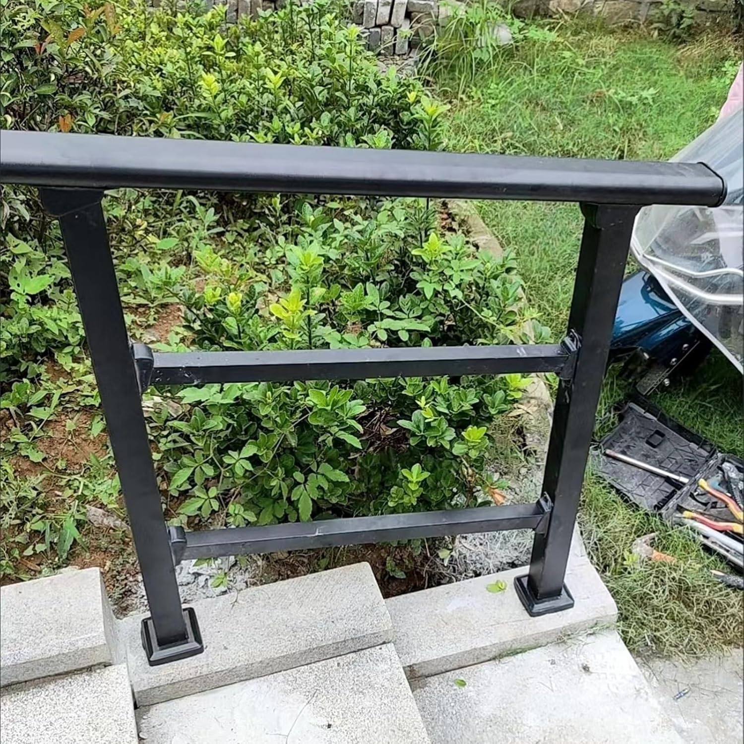Outdoor Handrails for Exterior Steps, Durable Galvanized Steel Safety ...