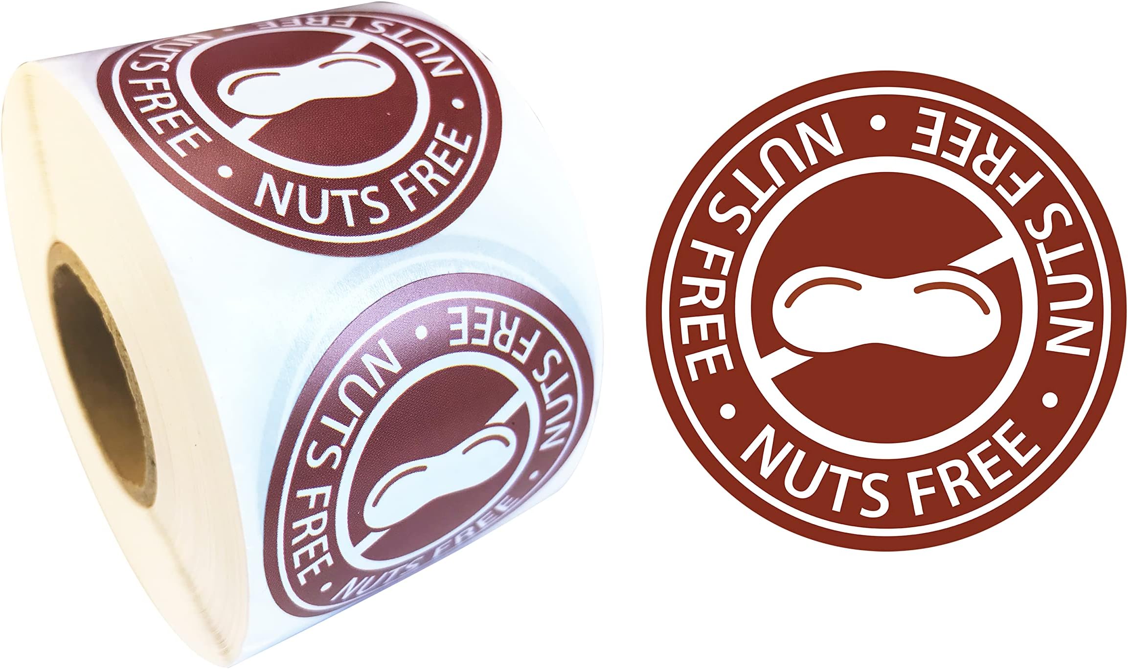 Amazon.com : Nuts Free Sticker 500 PCS 1.5 Inch (3.81cm) Nut Free ...