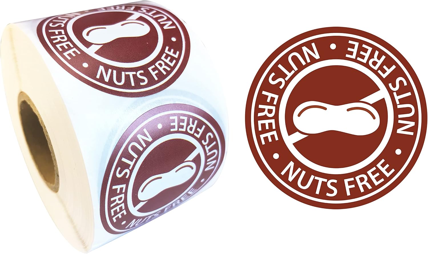 Amazon.com: Nuts Free Sticker 500 PCS 1.5 Inch (3.81cm) Nut Free Labels ...