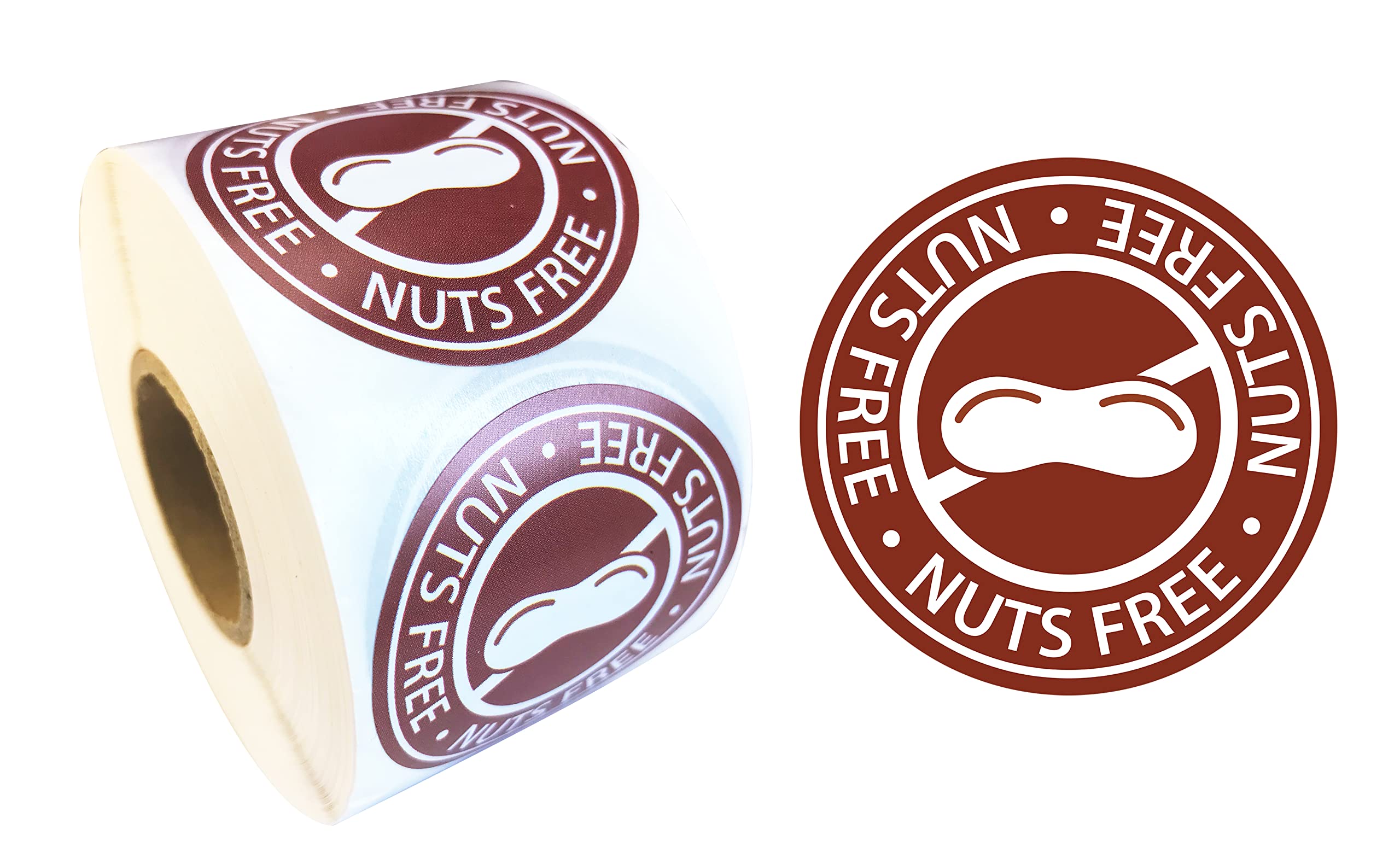 Amazon.com : Nuts Free Sticker 500 PCS 1.5 Inch (3.81cm) Nut Free ...