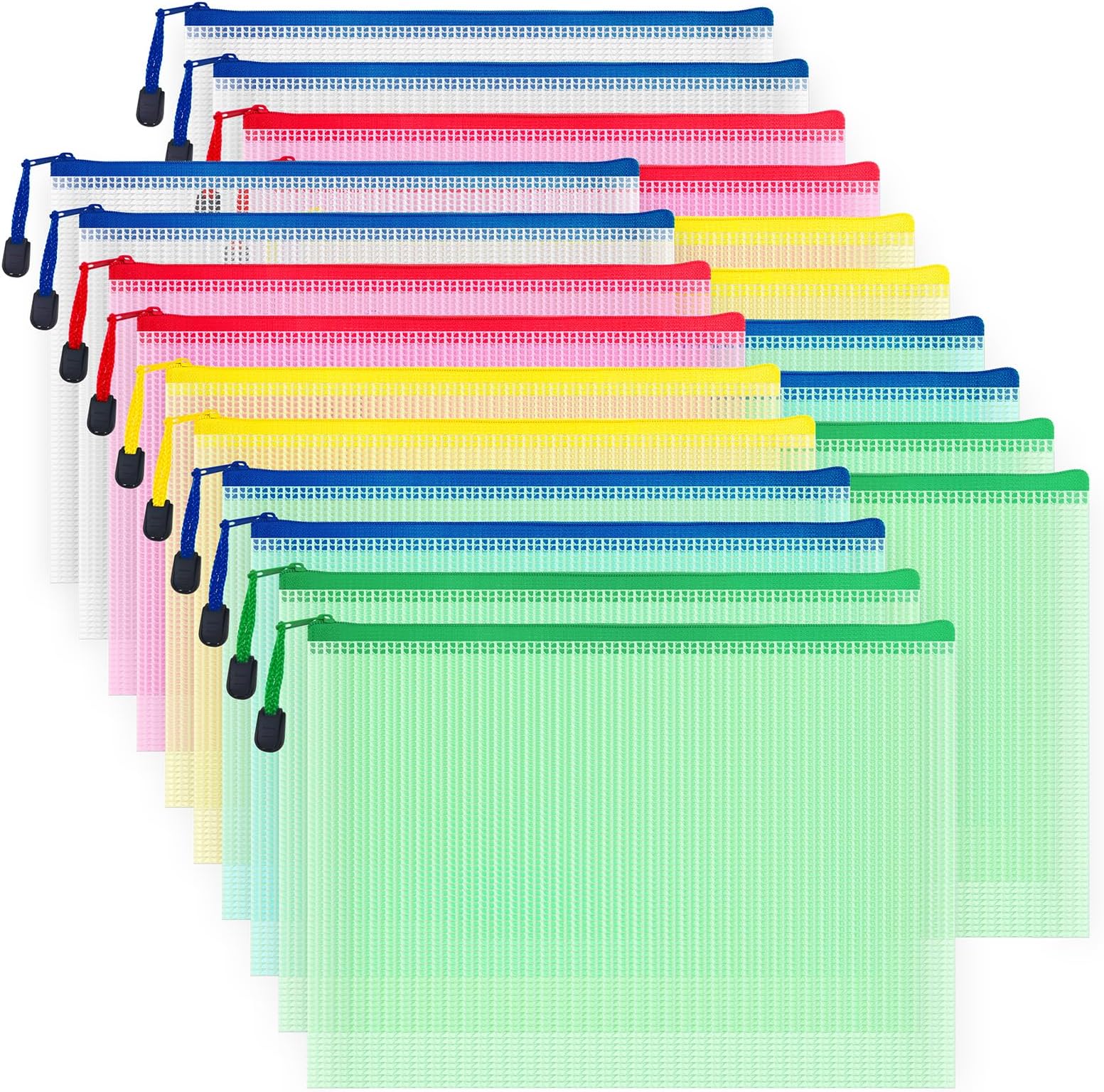 Amazon.com : AUSTARK 20 Pcs Zipper File Bags, Plastic Mesh Pouch, Board ...