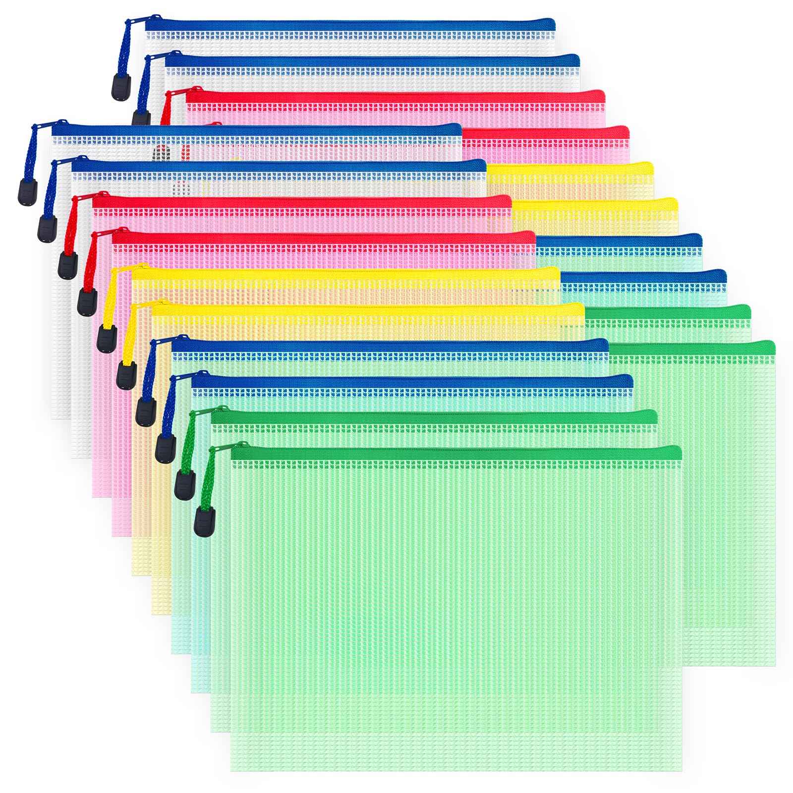 Amazon.com : AUSTARK 20 Pcs Zipper File Bags, Plastic Mesh Pouch, Board ...