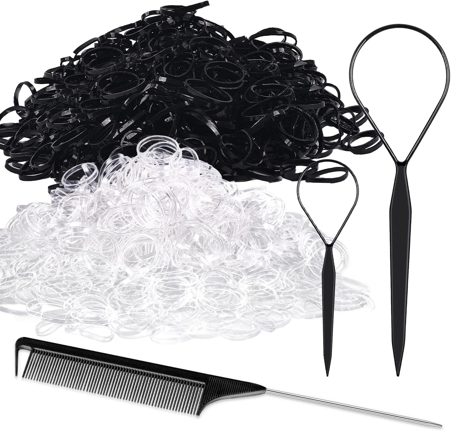 Amazon.com : Topsy Tail Hair Tool, IKOCO 1000pcs Hair Rubber Bands with ...