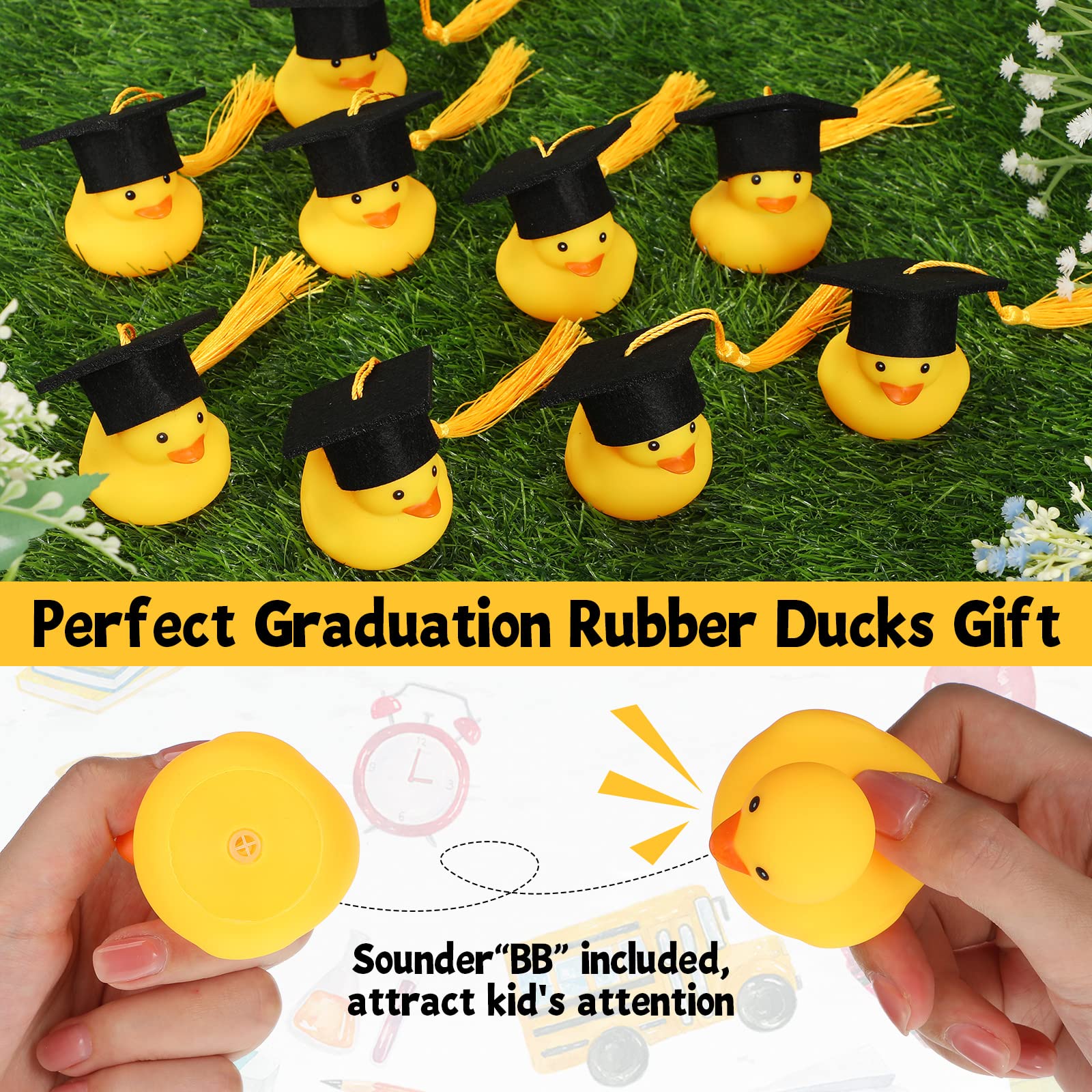 Snapklik.com : Jerify 48 Pcs Graduation Rubber Ducks