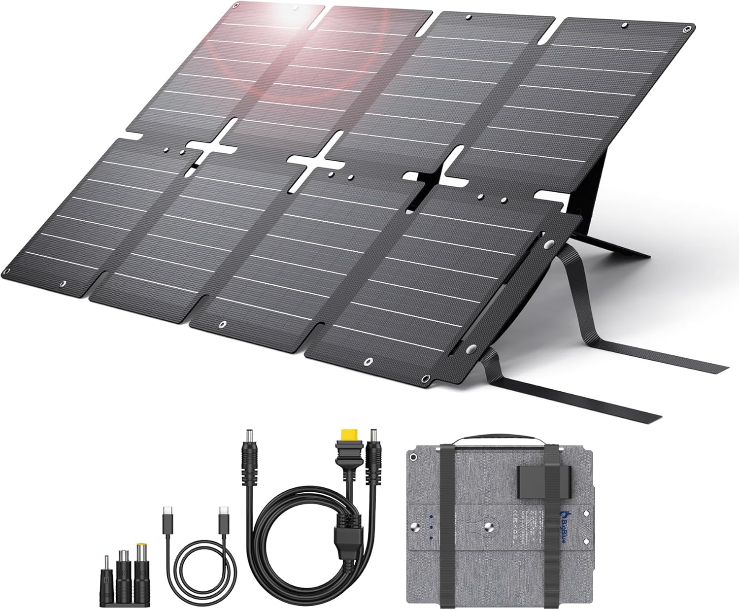 Amazon.com: BigBlue 60W Portable Compact Solar Panel with PD 45W USB-C ...