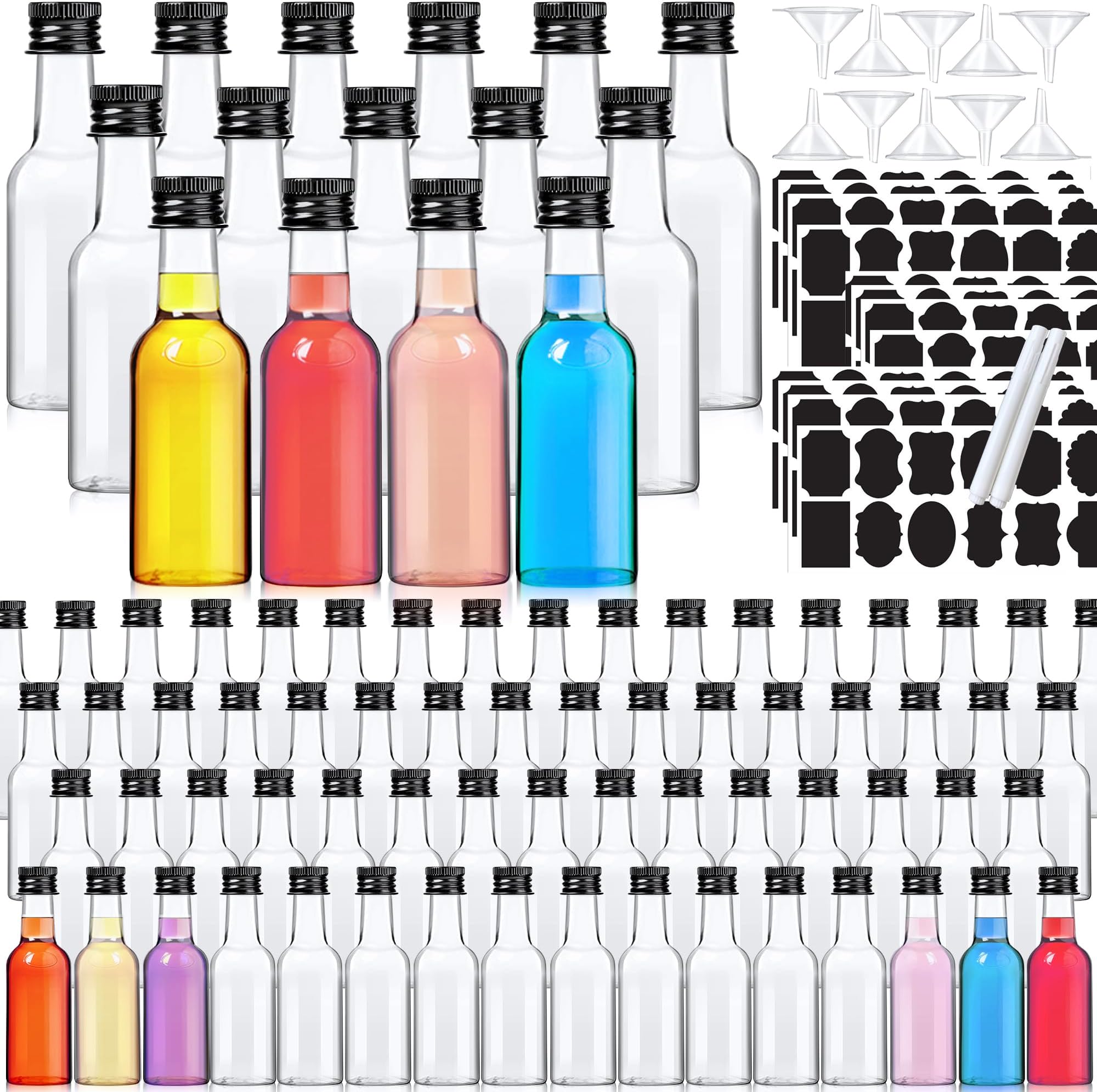Amazon.com: 120 Pcs Mini Liquor Bottles, Plastic Spirit Bottle Mini ...