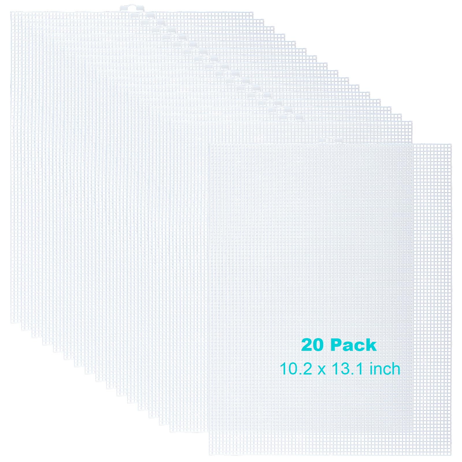 Snapklik.com : 20 Pcs Plastic Canvas Sheets, 7 Count White Plastic Mesh ...