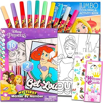 Amazon.com: Disney Princess Color by Number Book for Kids - Bundle with ...
