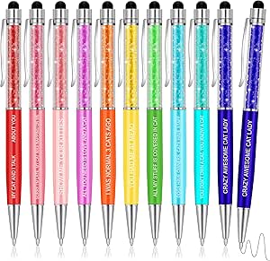 Amazon.com: 10 Pcs Cat Lover Pen Set with Stylus Tip Funny Pens with ...