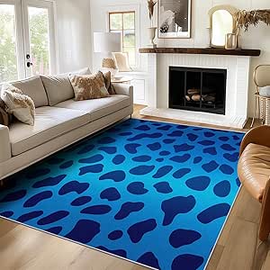 Amazon.com: Blue Leopard Rug 3x4 Cheetah Print Area Rug for Decor ...