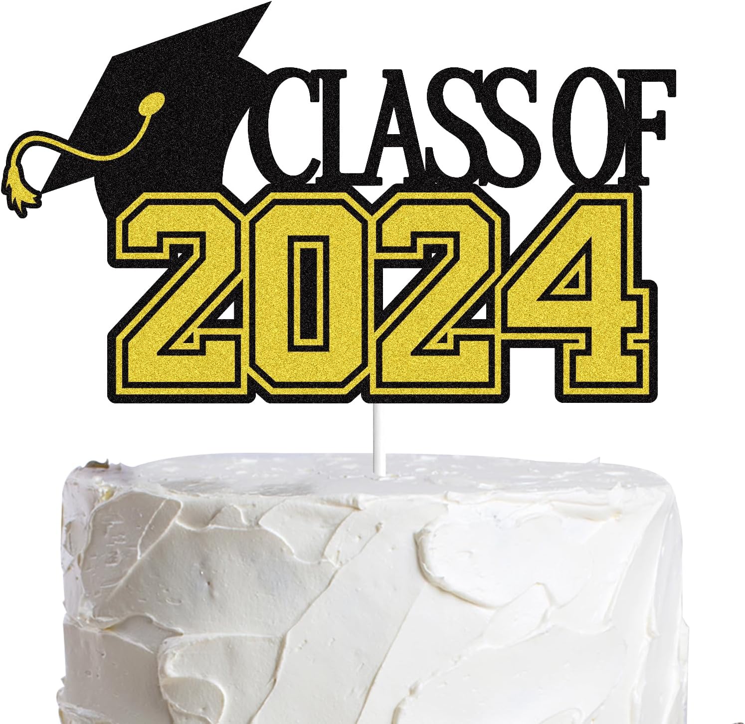 Amazon.com: Class of 2024 Graduation Cake Topper Gold Glitter Grad 2024 ...