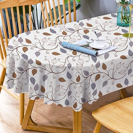 Amazon.com: Rustic Oval Tablecloth 60x84 Inch,Blue and White Country ...