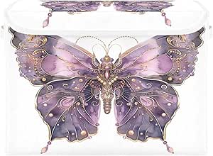 Amazon.com - DALAWU Containers Baskets with Lids Fantasy Bvutterfly ...