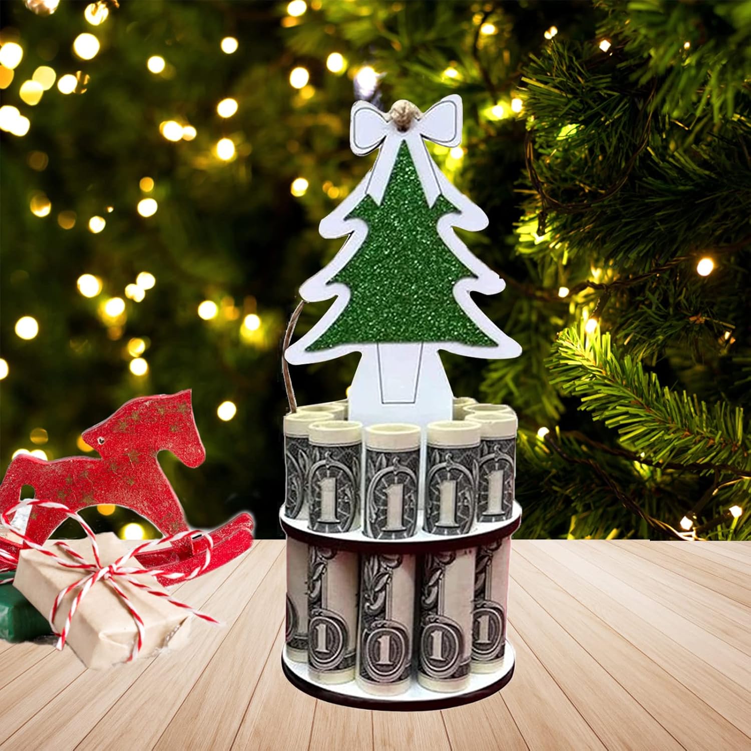 Amazon.com: Christmas Unique Money Holder, Handmade Wooden Christmas ...