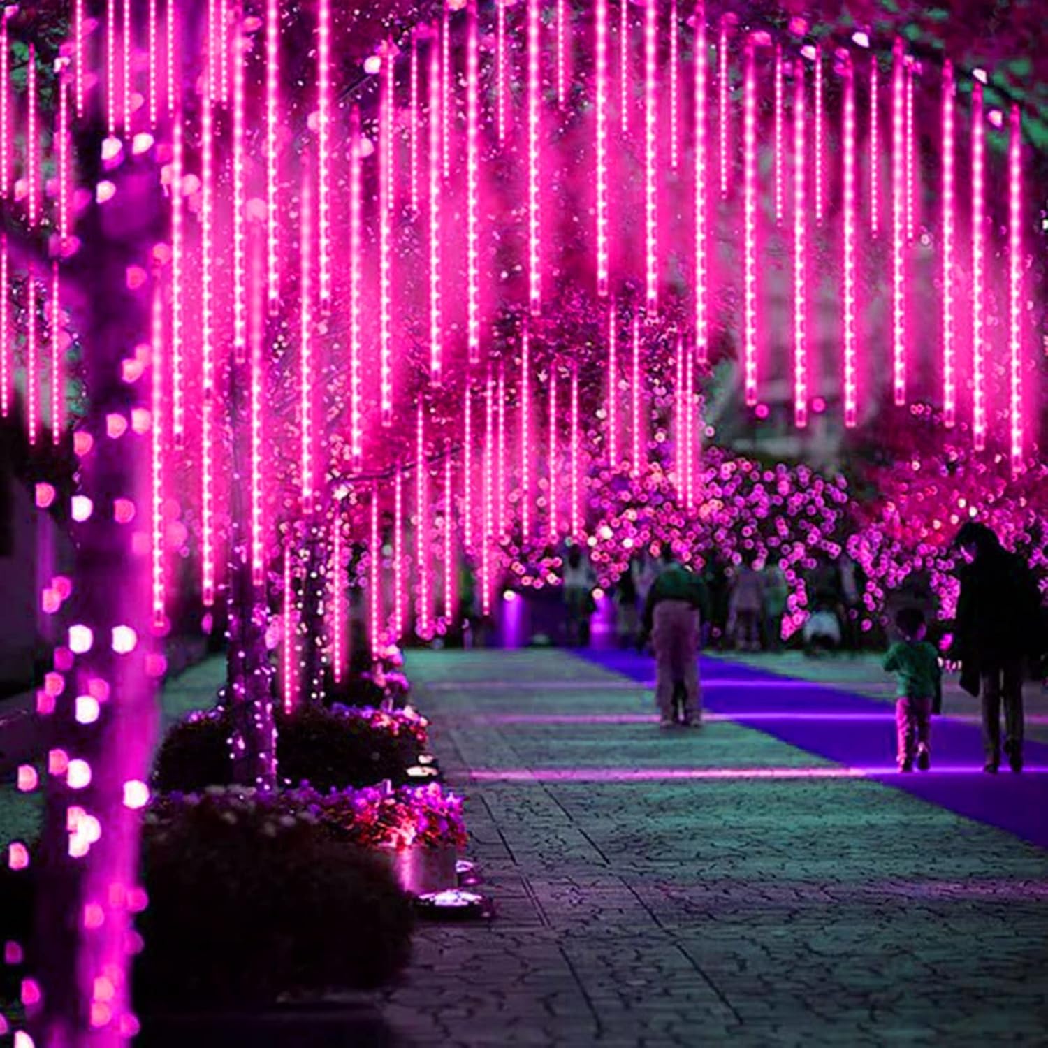 Meteor Shower Falling Rain Lights 80cm 10 Tubes 720 LEDs IP65 ...