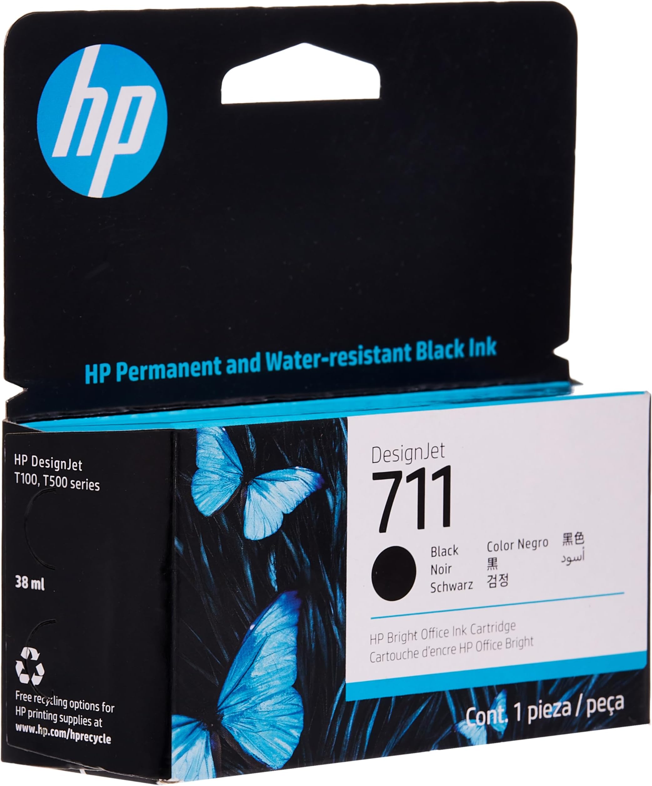 HP 711 - CZ129A - 1 x Black - Ink cartridge - For DesignJet T120 ...