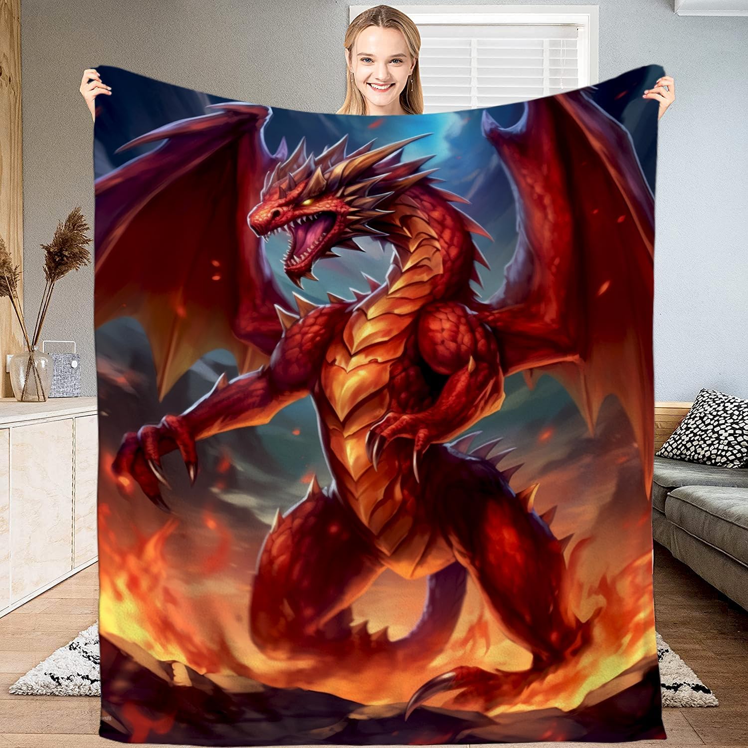 Amazon.com: Customized Kids Dragon Blanket - Lightweight Dragon Plush ...