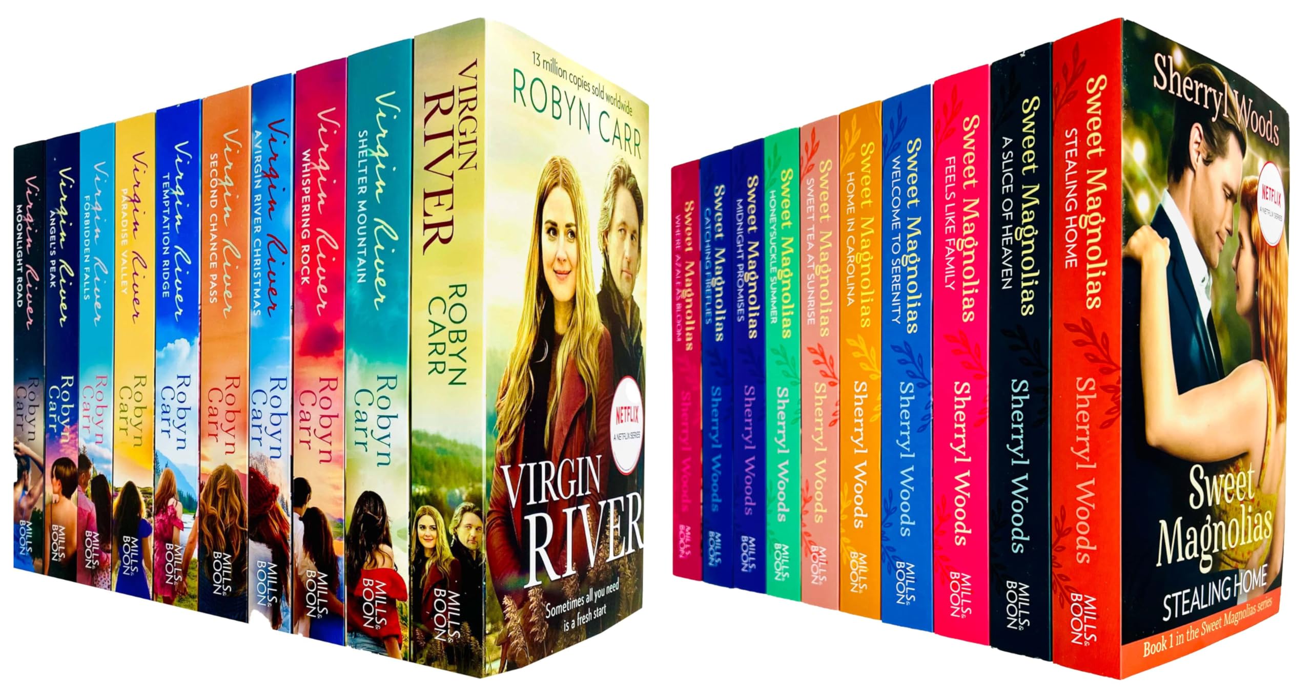 The Virgin River Series by Robyn Carr and The Sweet Magnolias Series by ...
