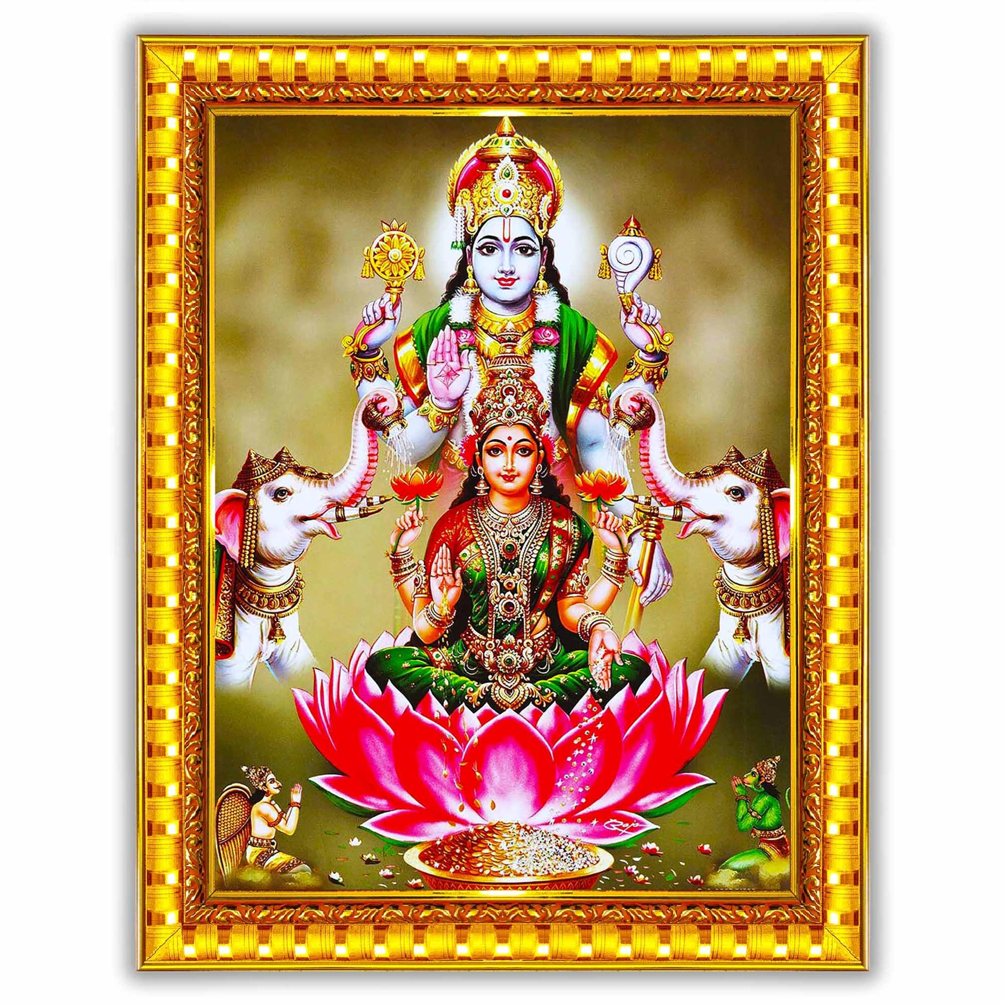 Pavan Photo Laminations Lord Vishnu Dev Lakshmi Devi Laxmi Narayan ...