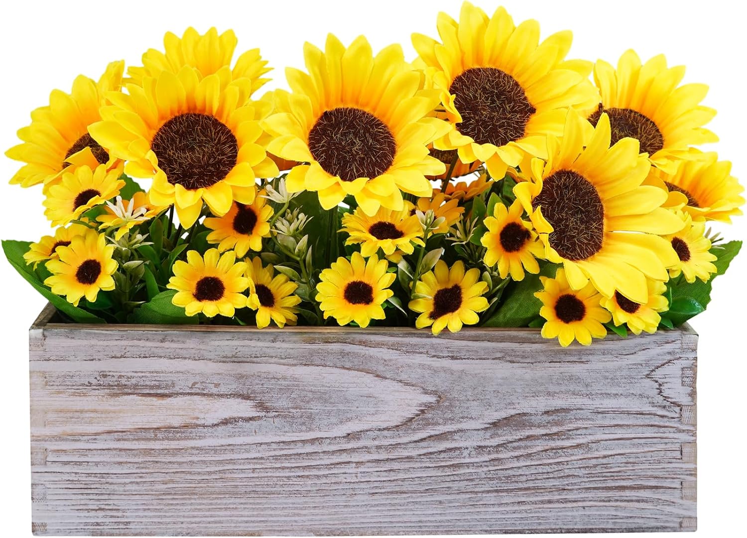 Amazon.com: Winlyn 11" Rustic Sunflowers Arrangement Artificial ...
