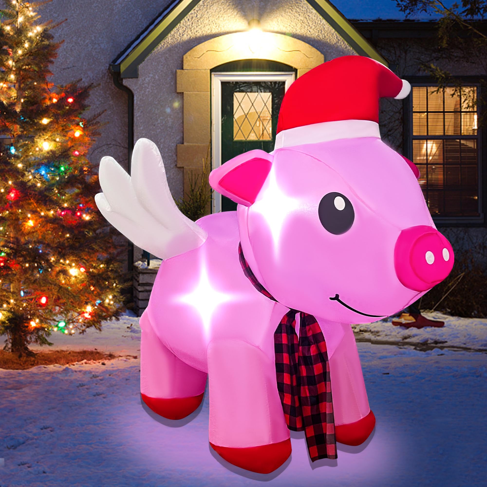 Pig Christmas Lights Asbury Court Is Back For Tacky Lights, Plus New