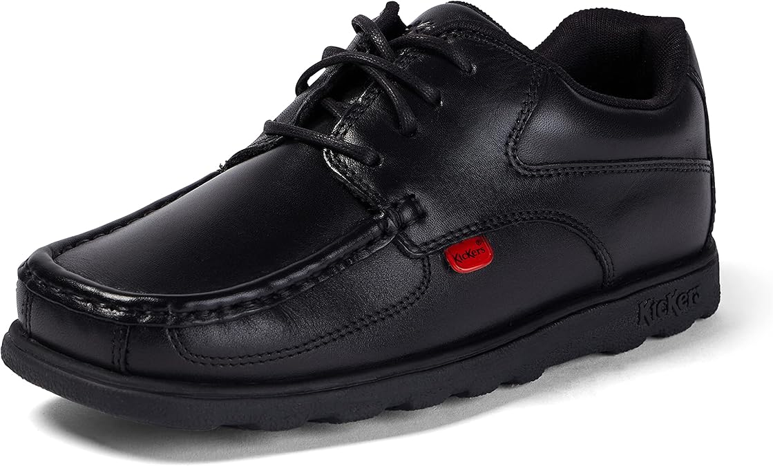 Amazon.com | Kickers Boy's Fragma Lace Up Black Leather Shoes | Oxfords