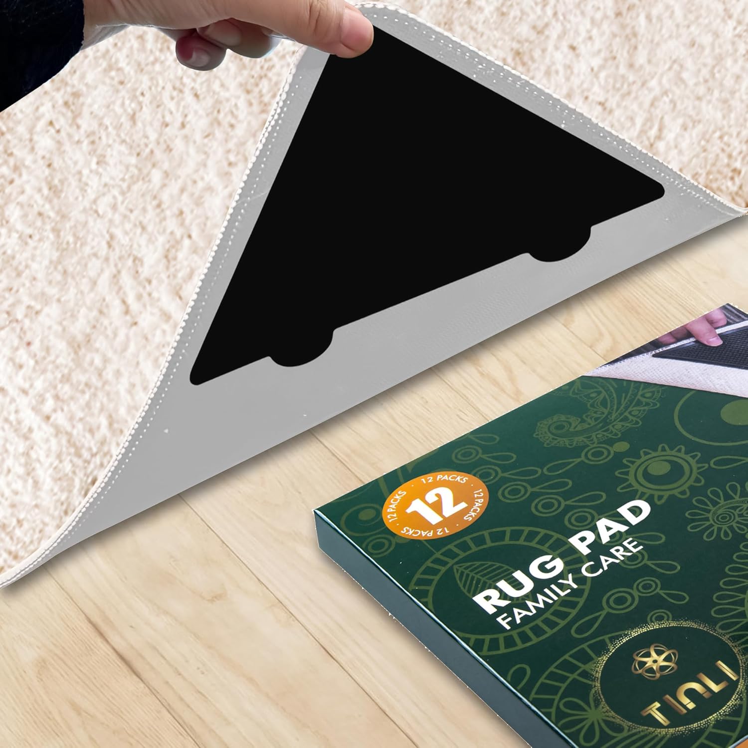 Amazon.com: TiNLi 12 Pack Rug Pads for Hardwood Floors - Reusable and ...