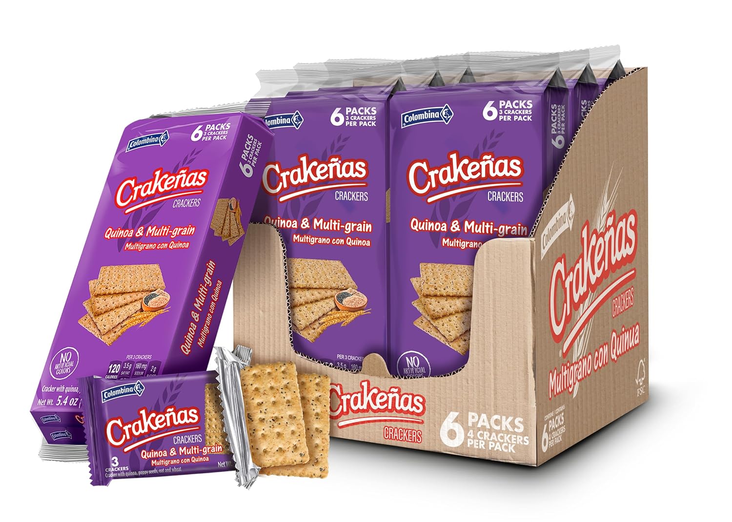 Amazon.com: Colombina Crakeñas (crakenas) Quinoa and Multigrain ...