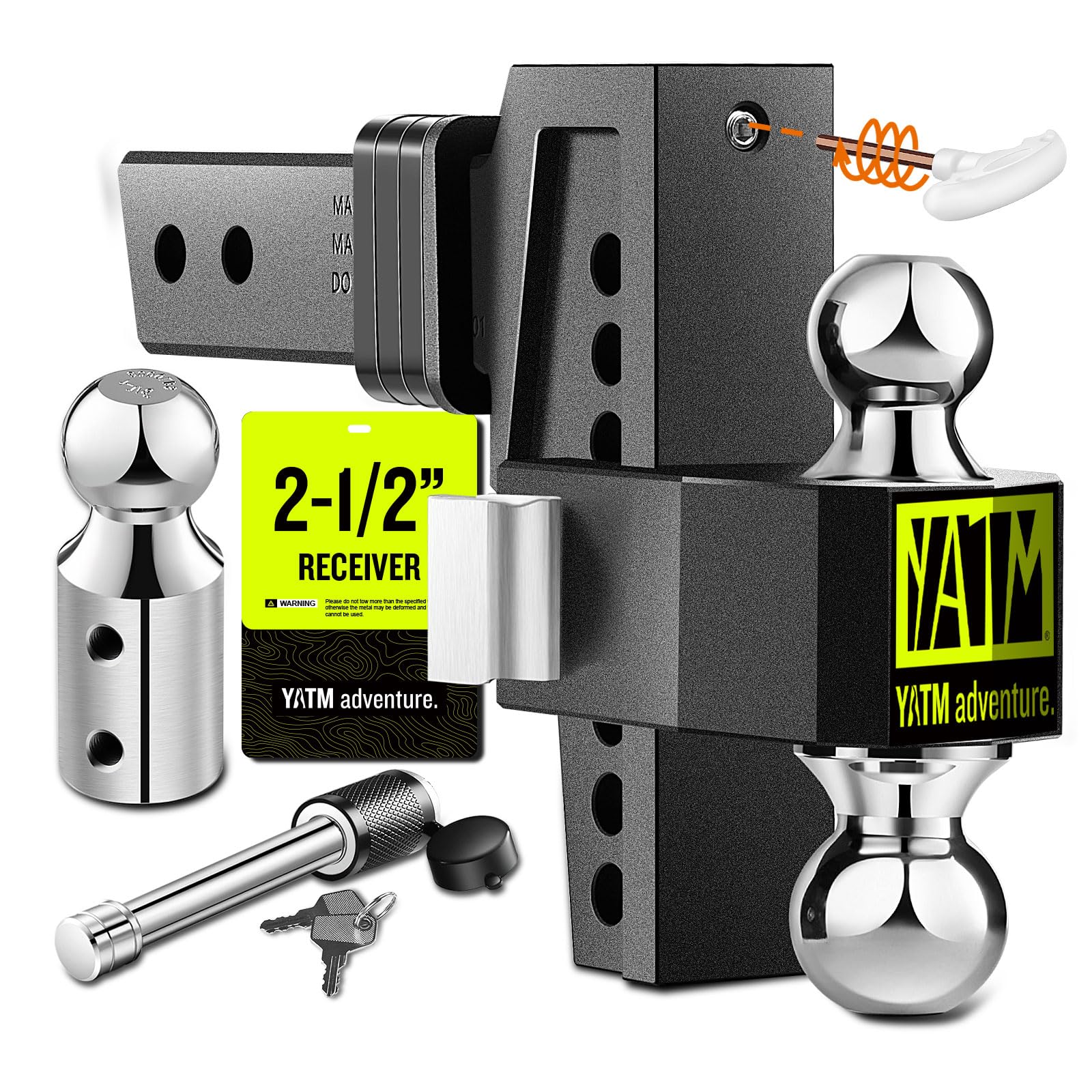 YATM Adjustable Hitches Fits 2.5" Receiver,6" Drop/Rise, Replaces Tri ...
