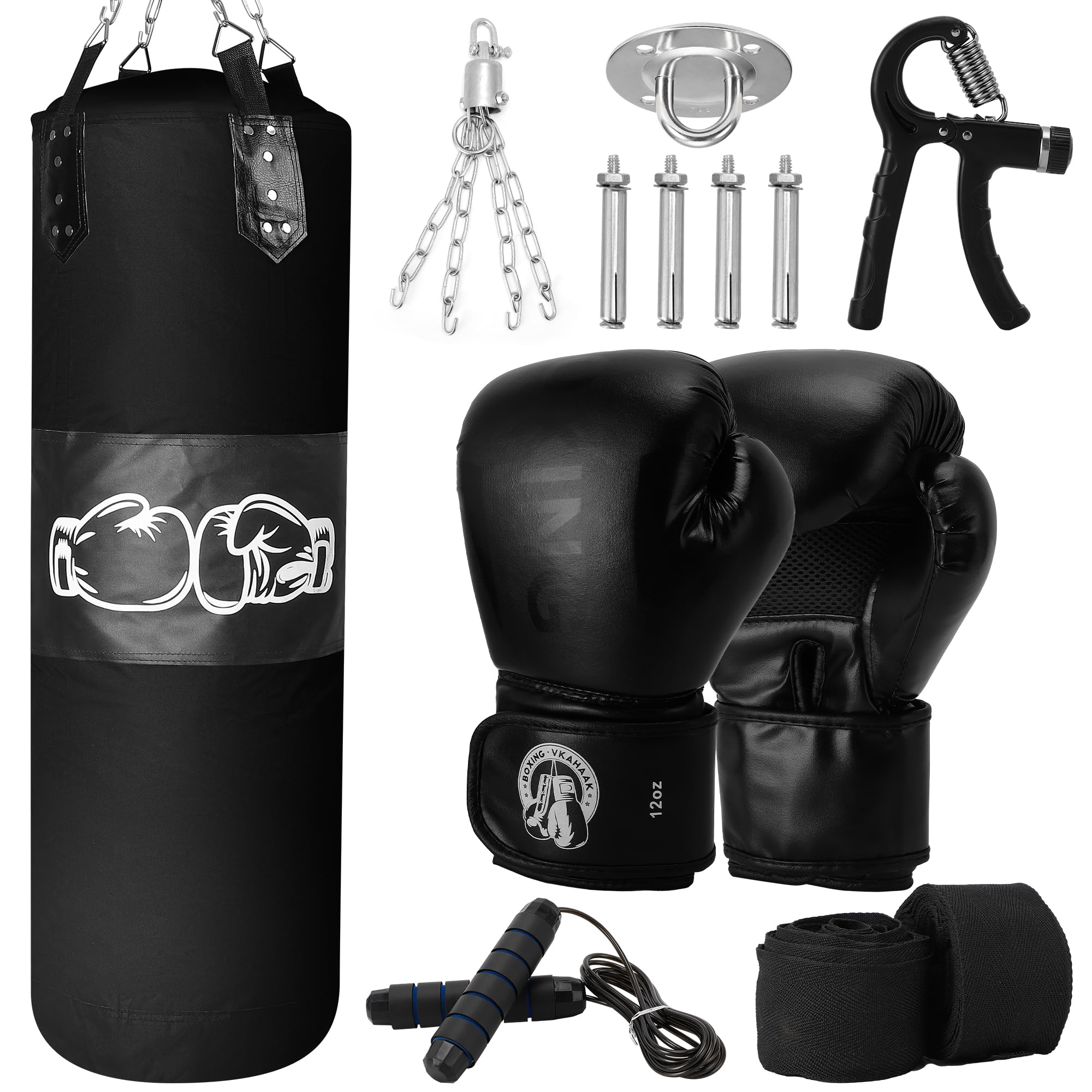 Kit With Gloves 4ft Heavy Punching Bag Set With Gloves – 6-in-1 ...