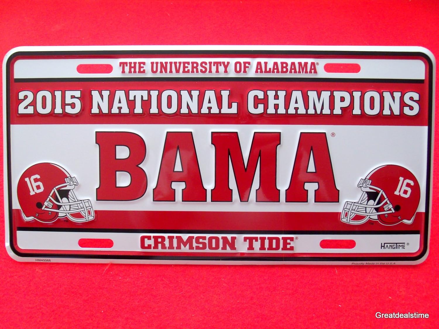 Amazon.com: 2015 Alabama NATIONAL FOOTBALL CHAMPIONS Car Tag SIGN ...