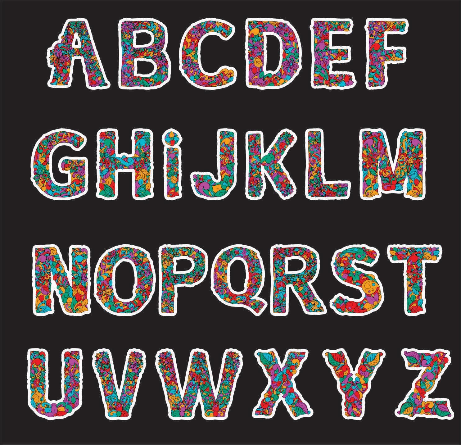 Amazon.com: 57pcs Floral Letters Designs 1" Letters,Iron On Letter for ...