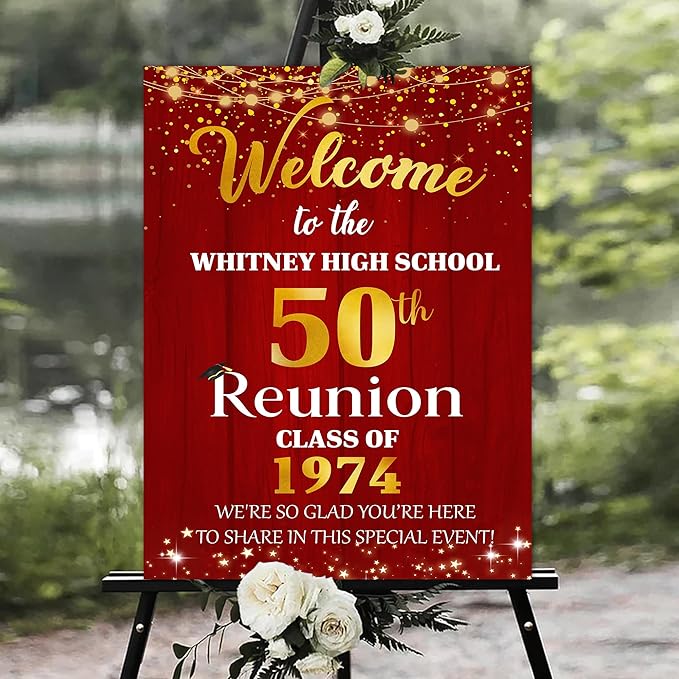 Amazon.com : Let's Celebrate Class Reunion Welcome Sign - Custom 50 ...
