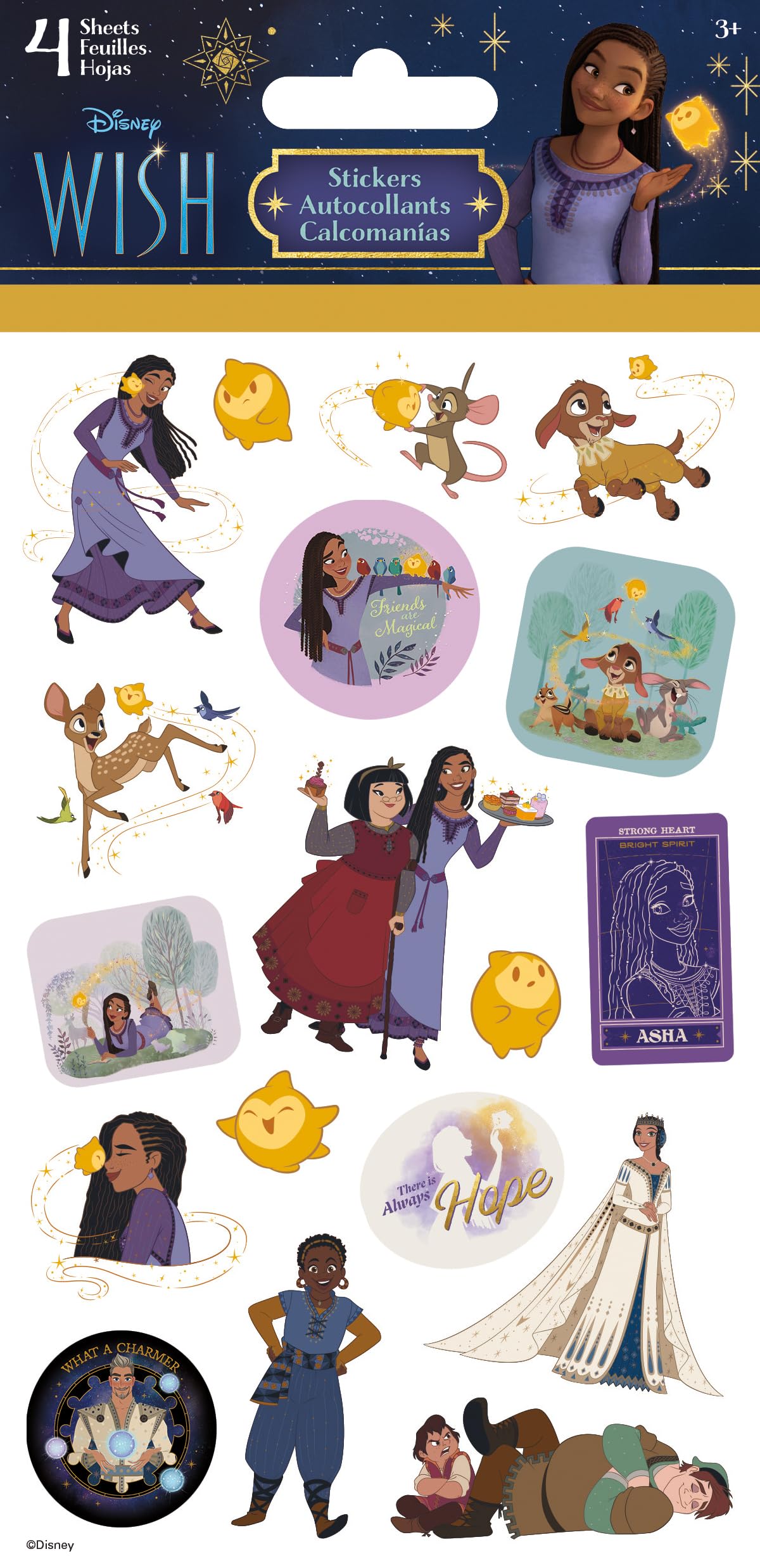 Amazon.com: Disney - Wish - Standard 4 Sheet Stickers Standard Stickers ...