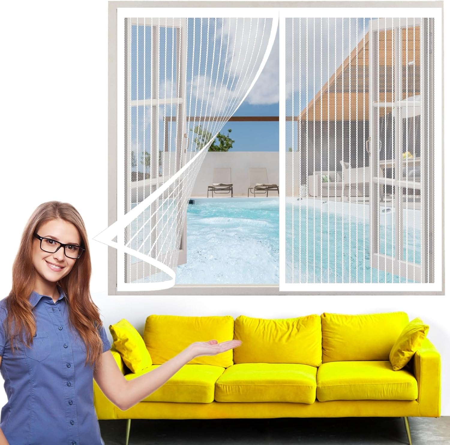 Reinforced Cat Screen Window Fits Window Size 145 x 70 cm(57 x 28inch ...