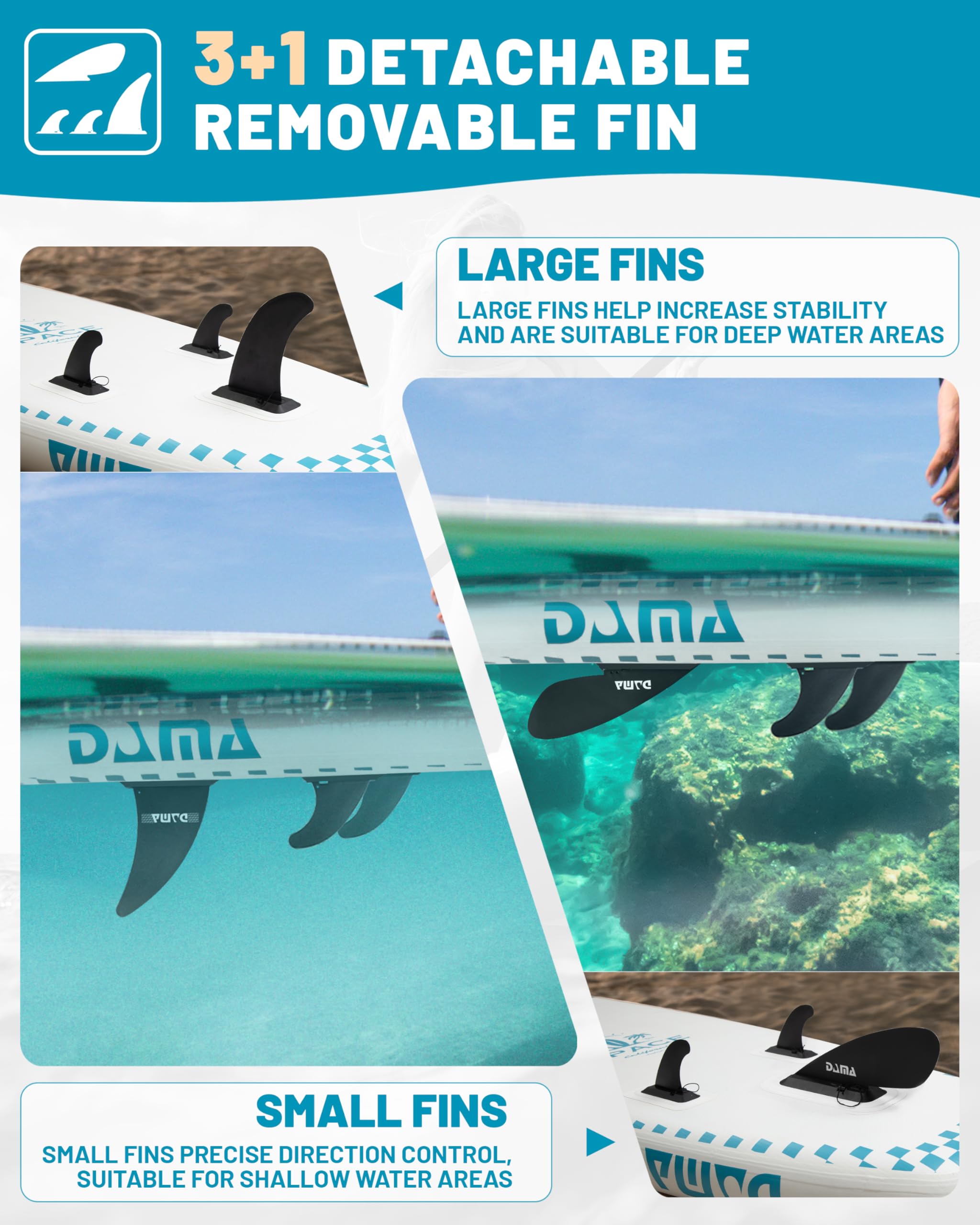 Amazon | DAMA 11'*34'*6'空気入りパドル、大人パドル、超高、軽量で