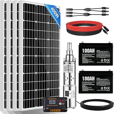 Amazon.com: ECO-WORTHY Solar Well Pump Kit with Battery Backup, 12V ...