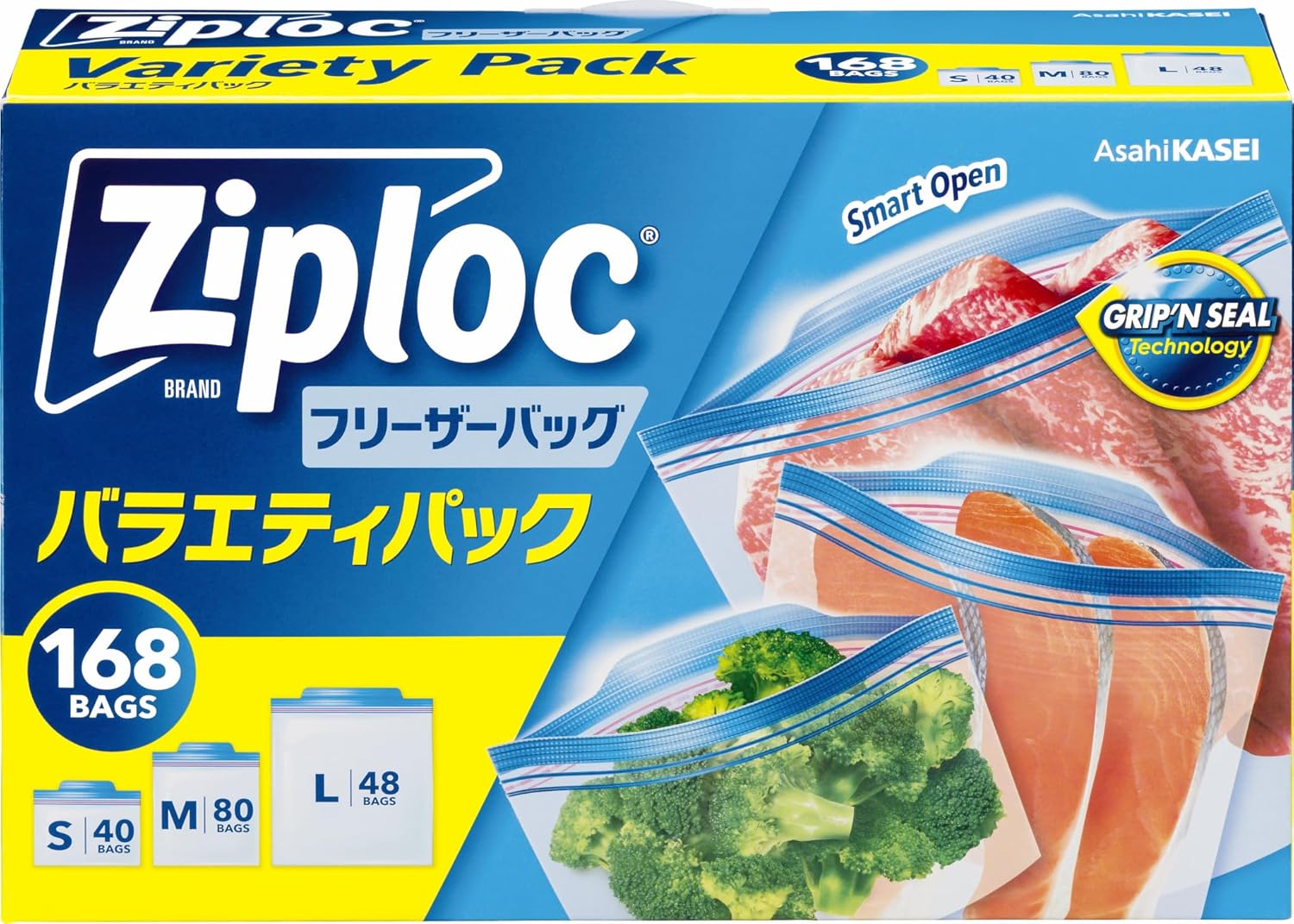 Amazon.co.jp: Ziploc 【EC限定】ジップロック 使い捨て フリーザーバッグ バラエティパック168枚入 ポリエチレン (PE) ジッパー : ドラッグストア