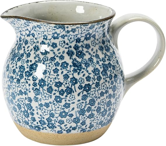 Amazon.com: Creative Co-Op Hand-Painted Country-Style Stoneware Floral ...