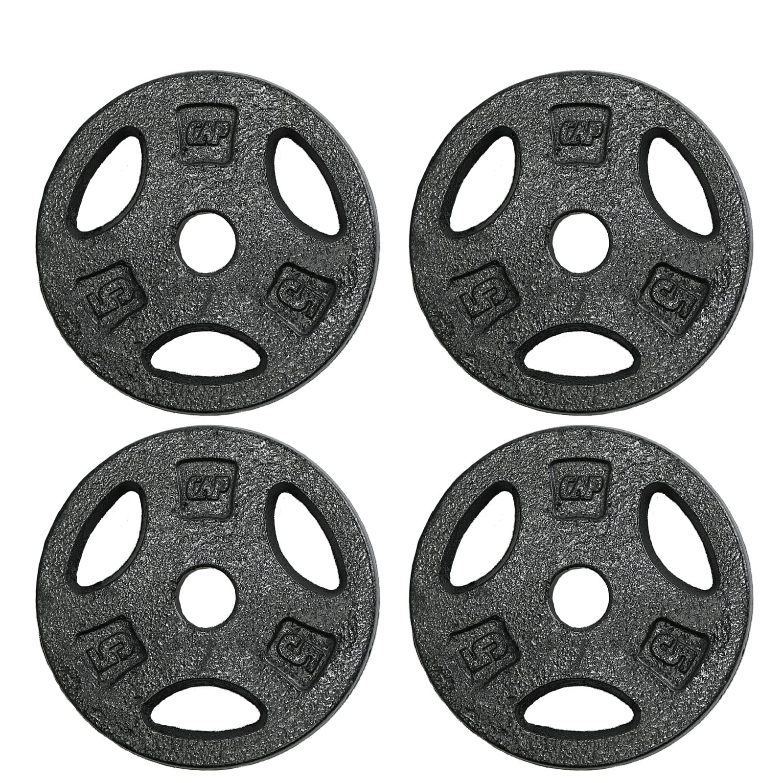 CAP Barbell Standard 1-Inch Grip Weight Plates 5 lbs BLACK, Pack (x4 ...