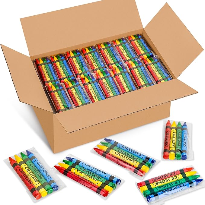 Amazon.com: Toidgy 150 Packs Crayons Bulk, 4 Colors, 600 Count, Crayons ...