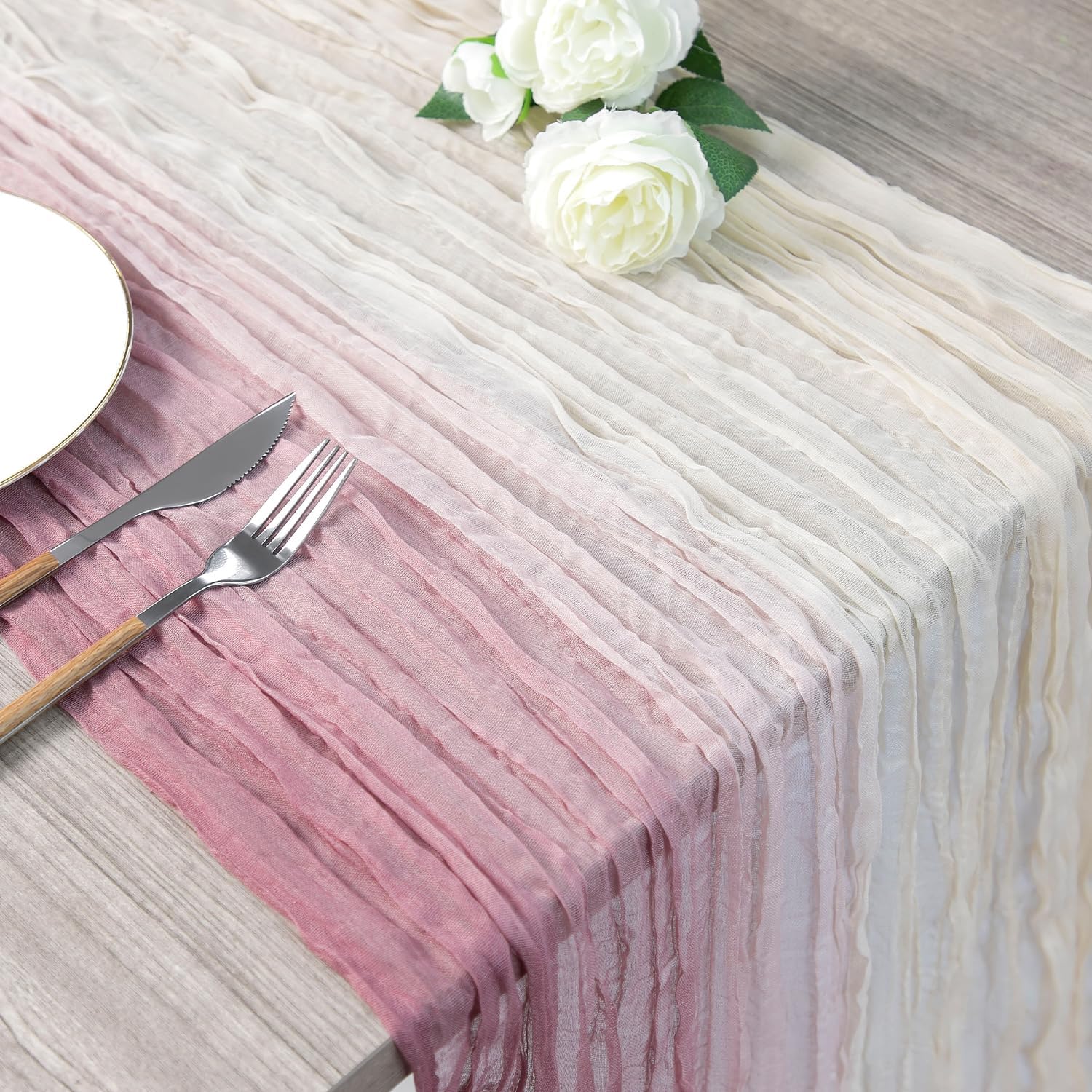 Amazon.com: eQFeast Cheesecloth Table Runner 10Ft Boho Gauze Table ...