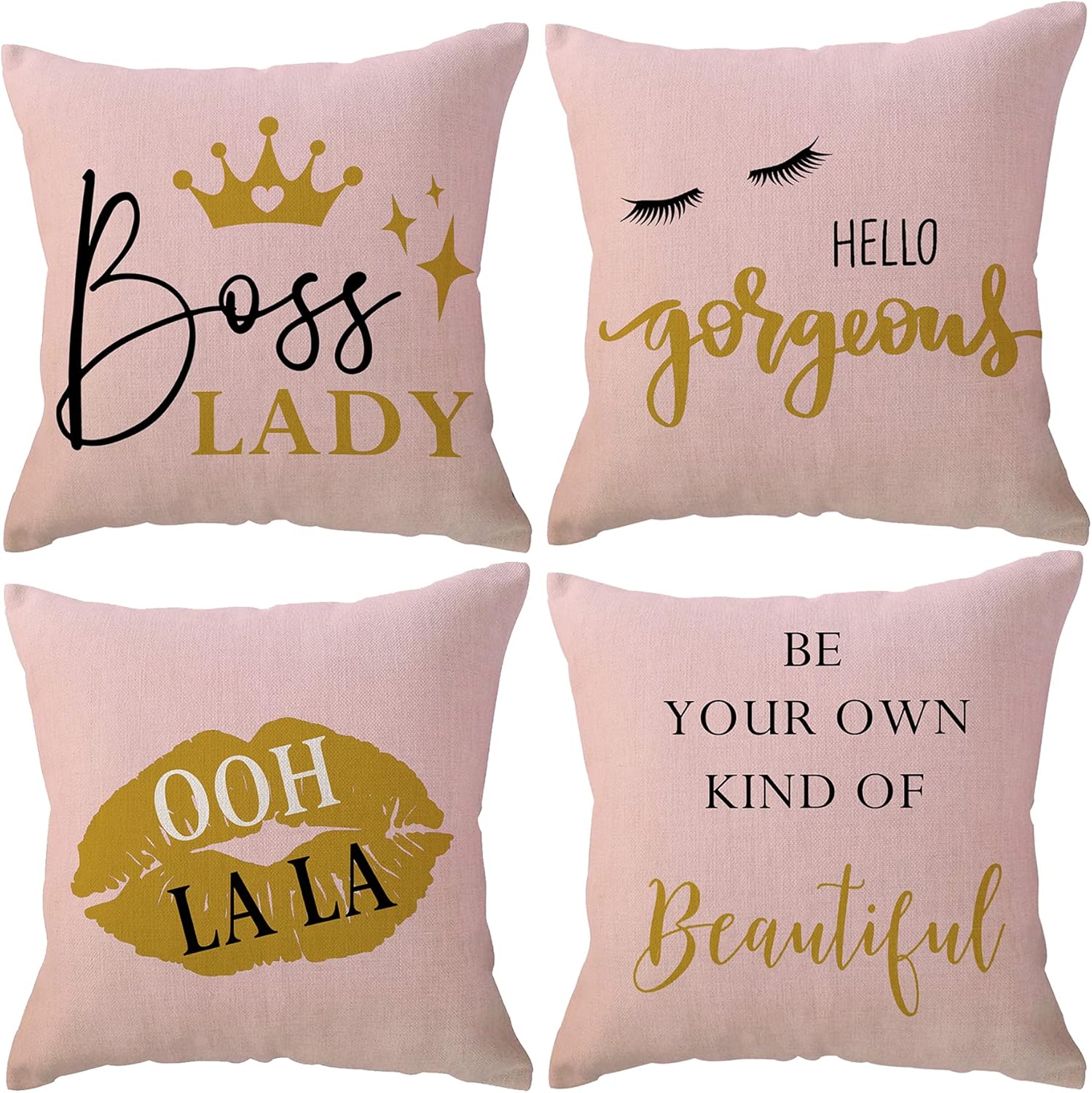 Amazon.com: ULOVE LOVE YOURSELF 4Pack Boss Lady Decorative Throw Pillow ...