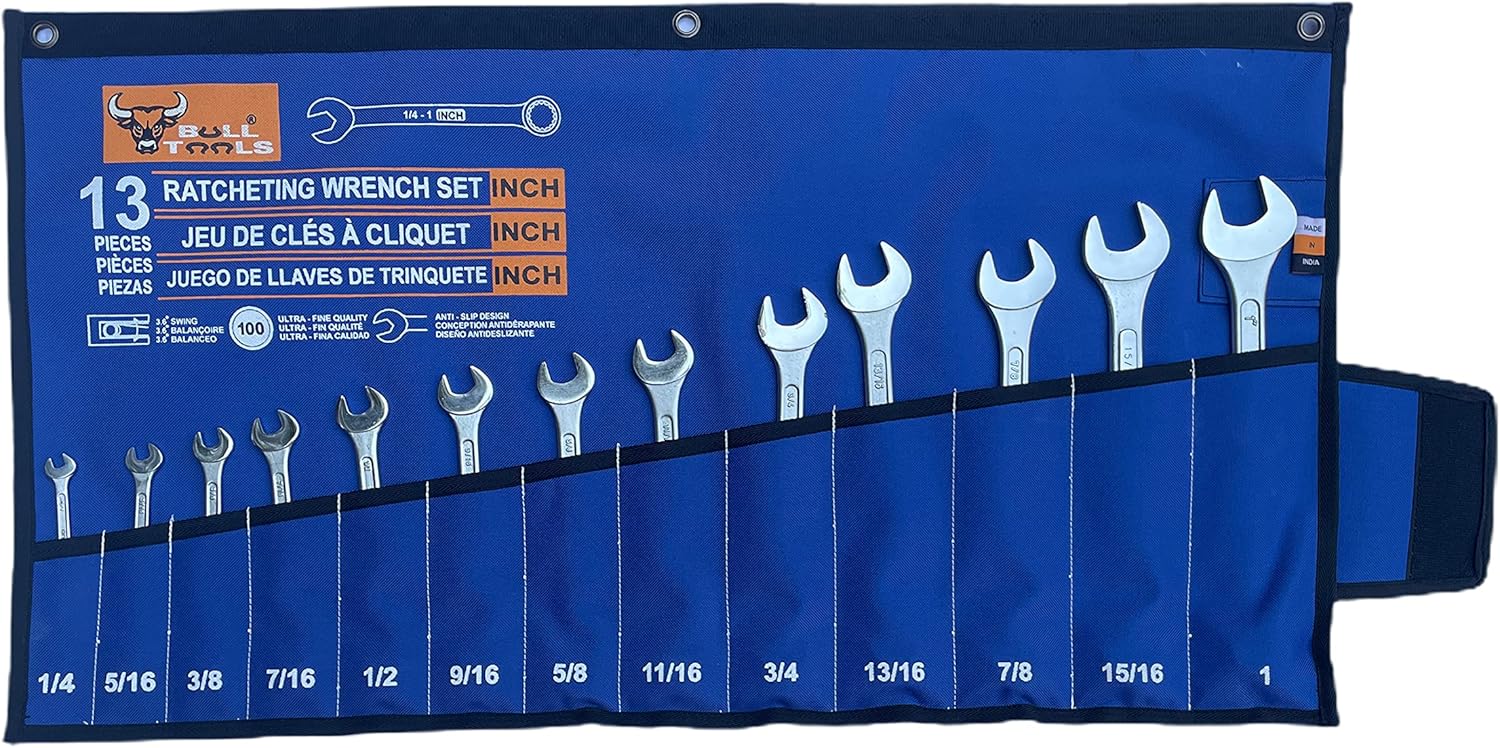 BULL TOOLS Wrench & Tool Roll Up SAE Pouch Organizer Bag Handmade ...