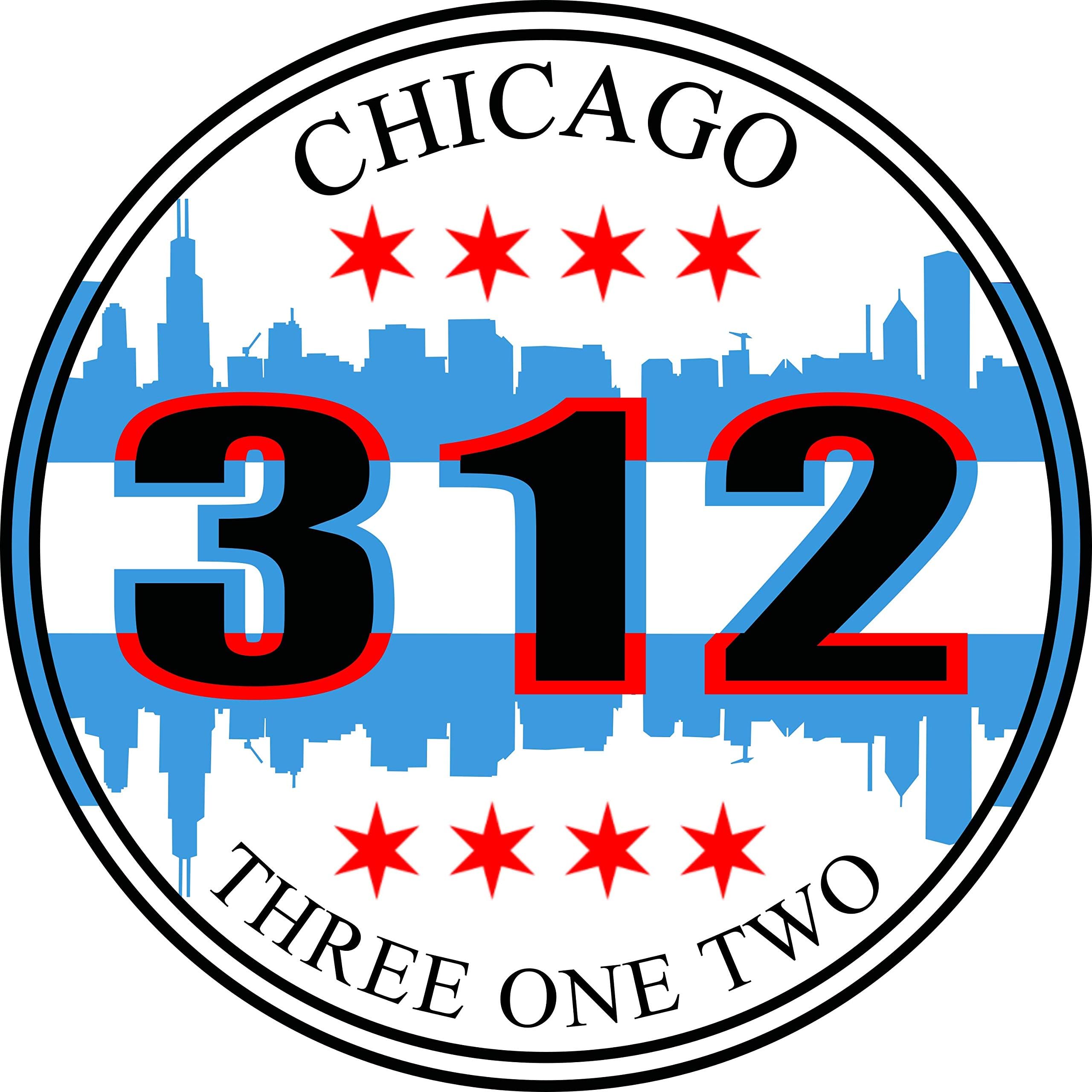 Amazon.com: Chicago Fan Crest, Sticker Decal die Cut Vinyl, 4x5, Made ...