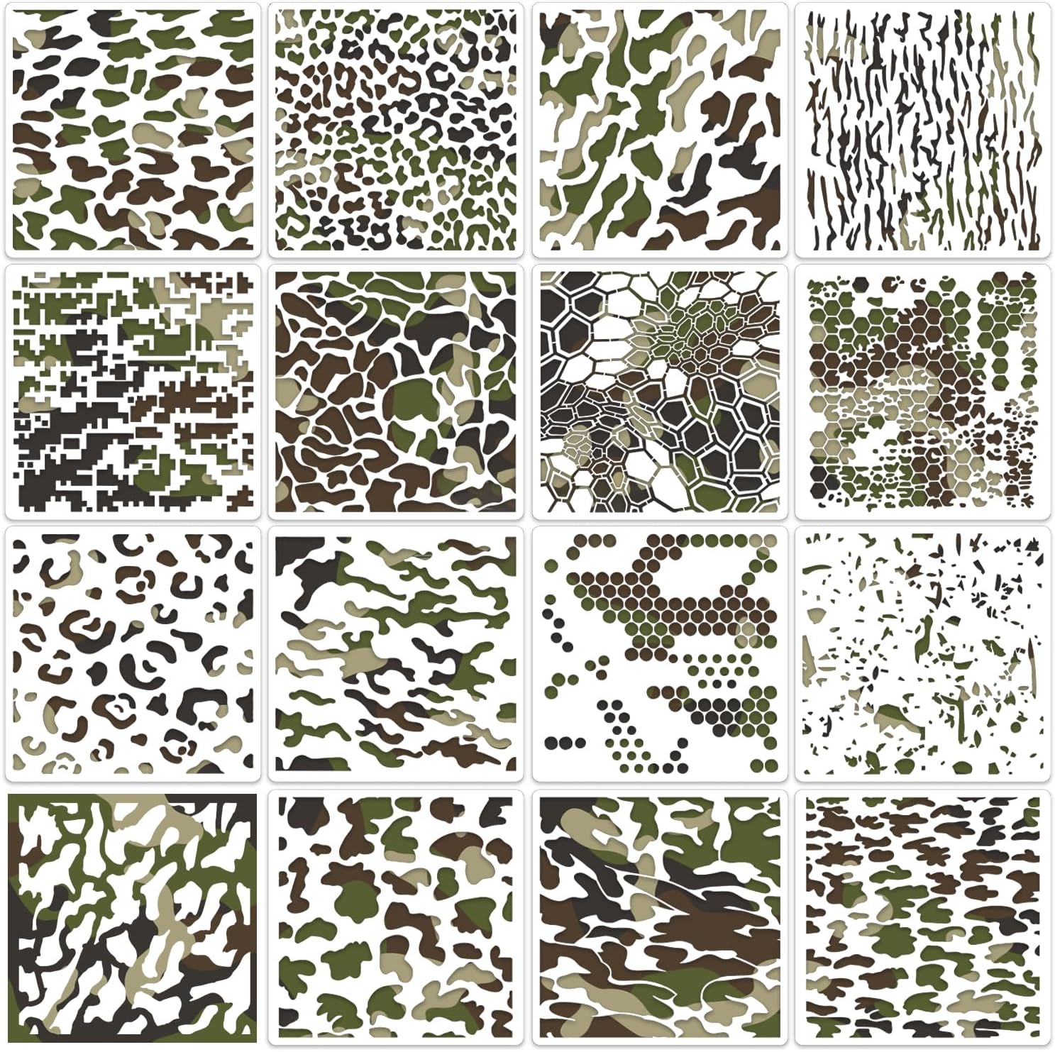 Amazon.com: Camo Stencil for Spray Paint 6inch Camo Paint Stencils ...