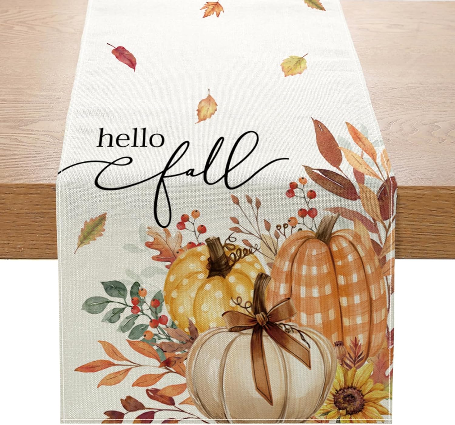 Amazon.com: ZCHOMI Hello Fall Pumpkin Table Runner 13x72 Inch Autumn ...