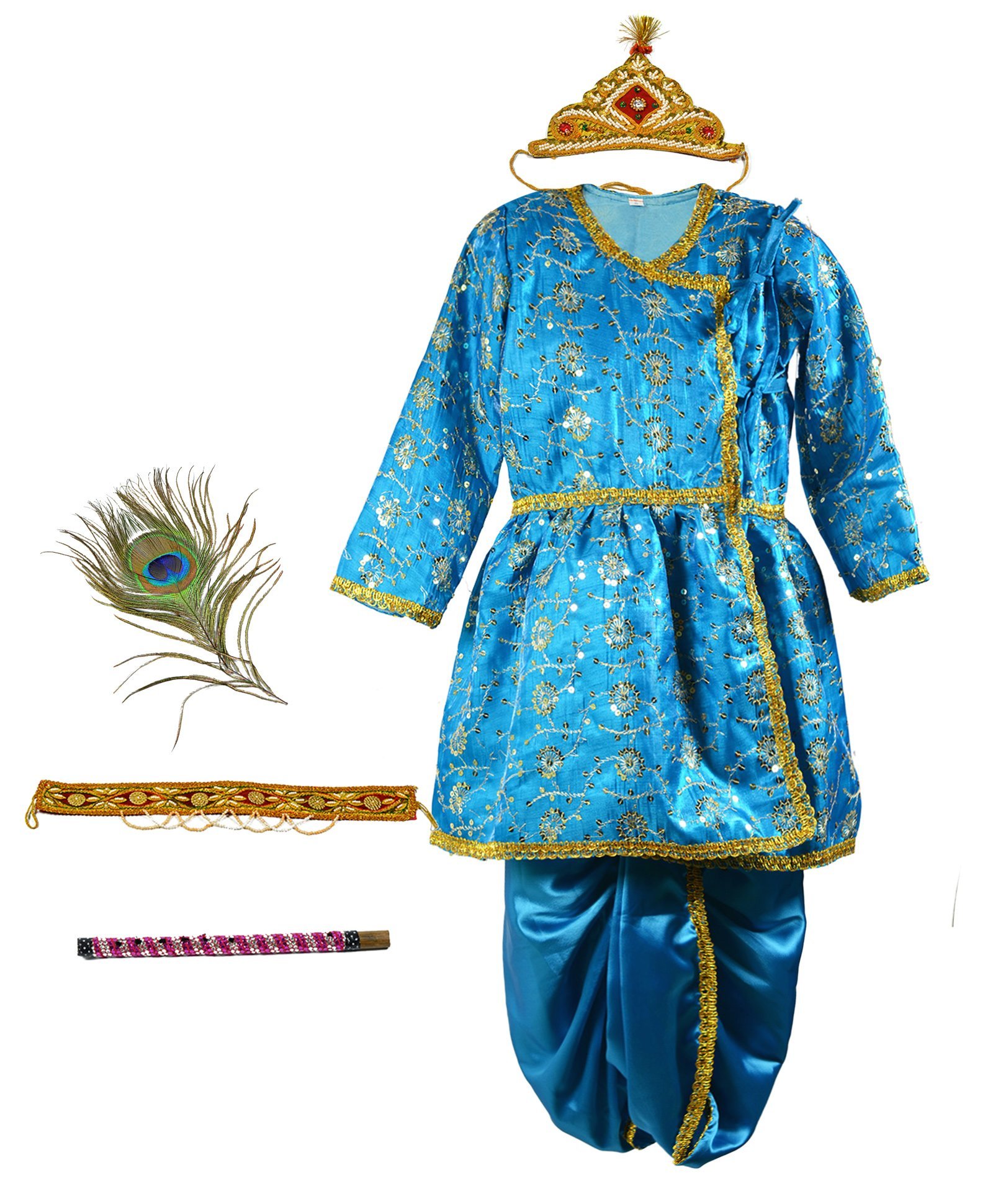Buy Pakhi Feather Little Krishna Themed Krishna Costume Set With ...