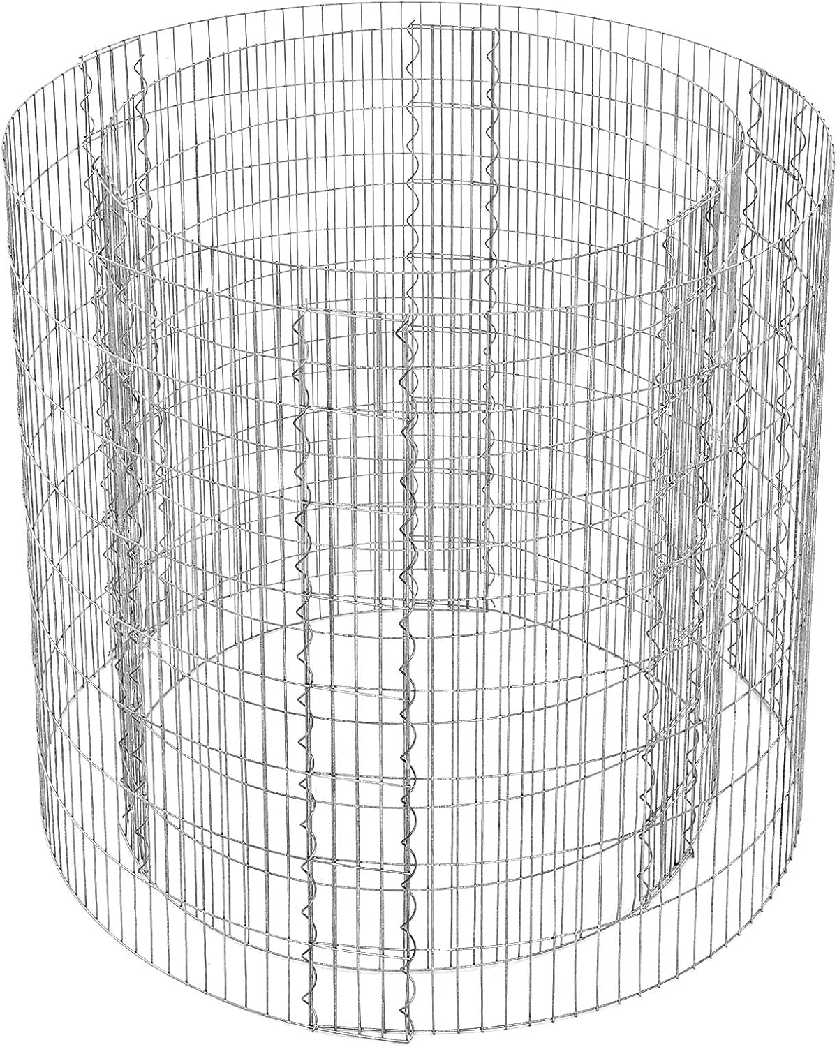 SONGMICS Gabbione Per Pietre Alto Rotondo Gabbione Metallico Con songmics-gabbione-per-pietre-alto-rotondo-gabbione-metallico-con